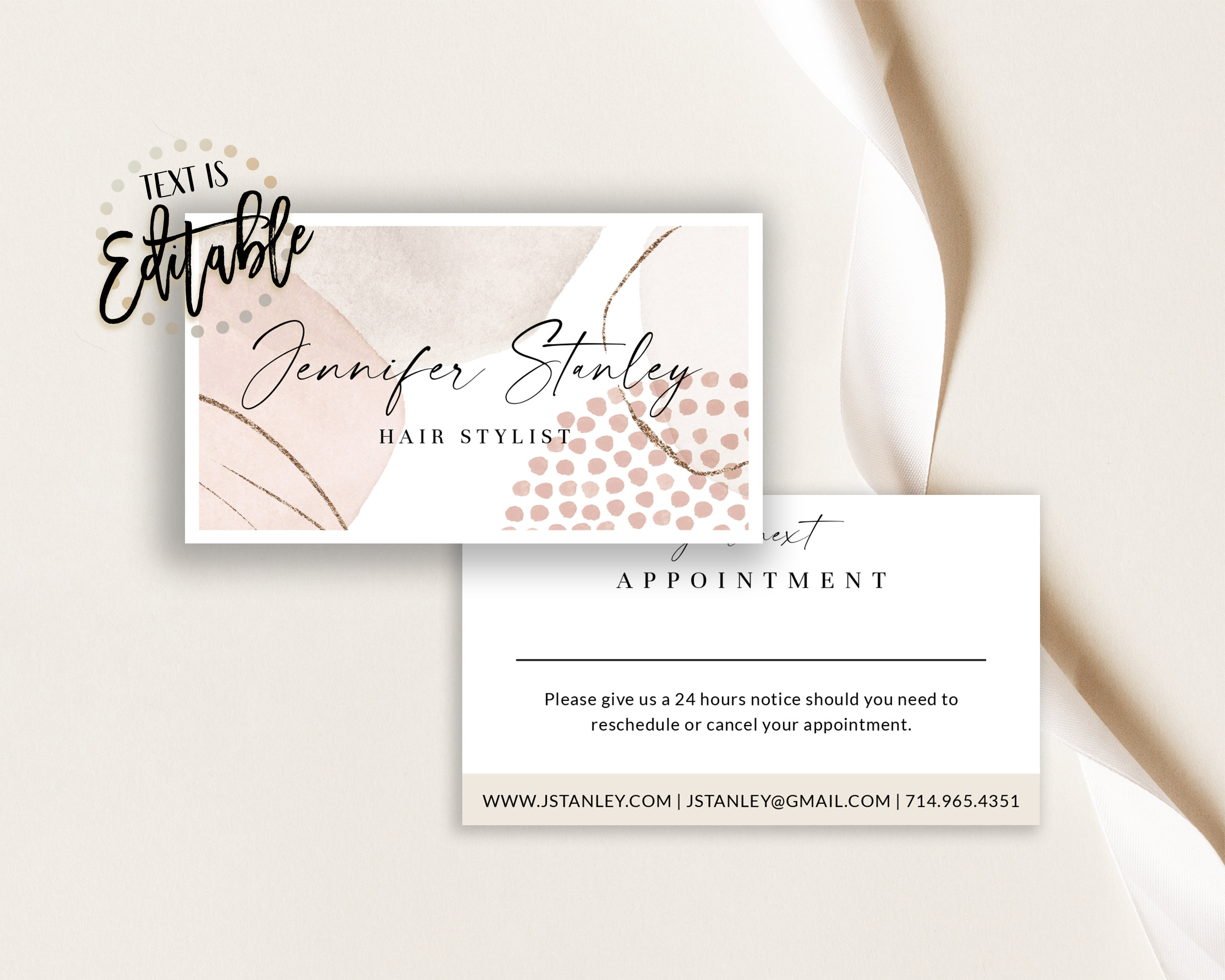 Abstract Appointment Cards DIY Self Editable Appointment | Etsy