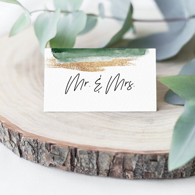 Watercolor Name Card - Etsy