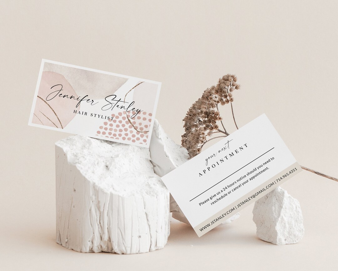 Abstract Appointment Cards, DIY Self Editable Appointment Reminder Card ...