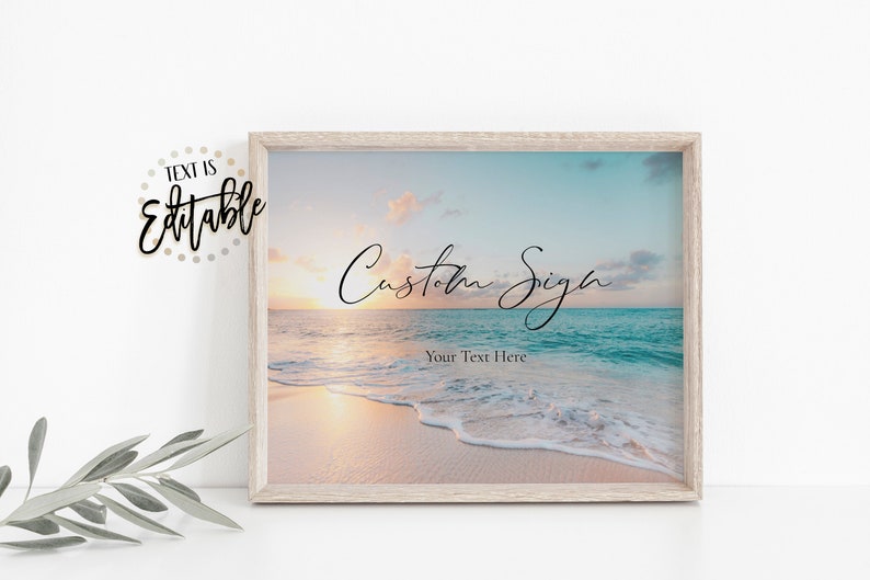 Ocean Sunset 10x8 Sign Custom Sign Celebration of Life - Etsy