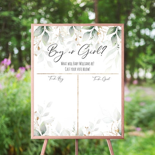 Watercolor Balloons Gender Prediction Sign 2 Sizes Included - Etsy