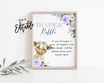 Highland Cow Diaper Raffle - Etsy