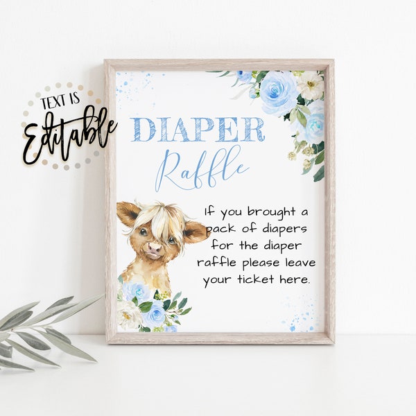 Cow Diaper Raffle Template - Etsy