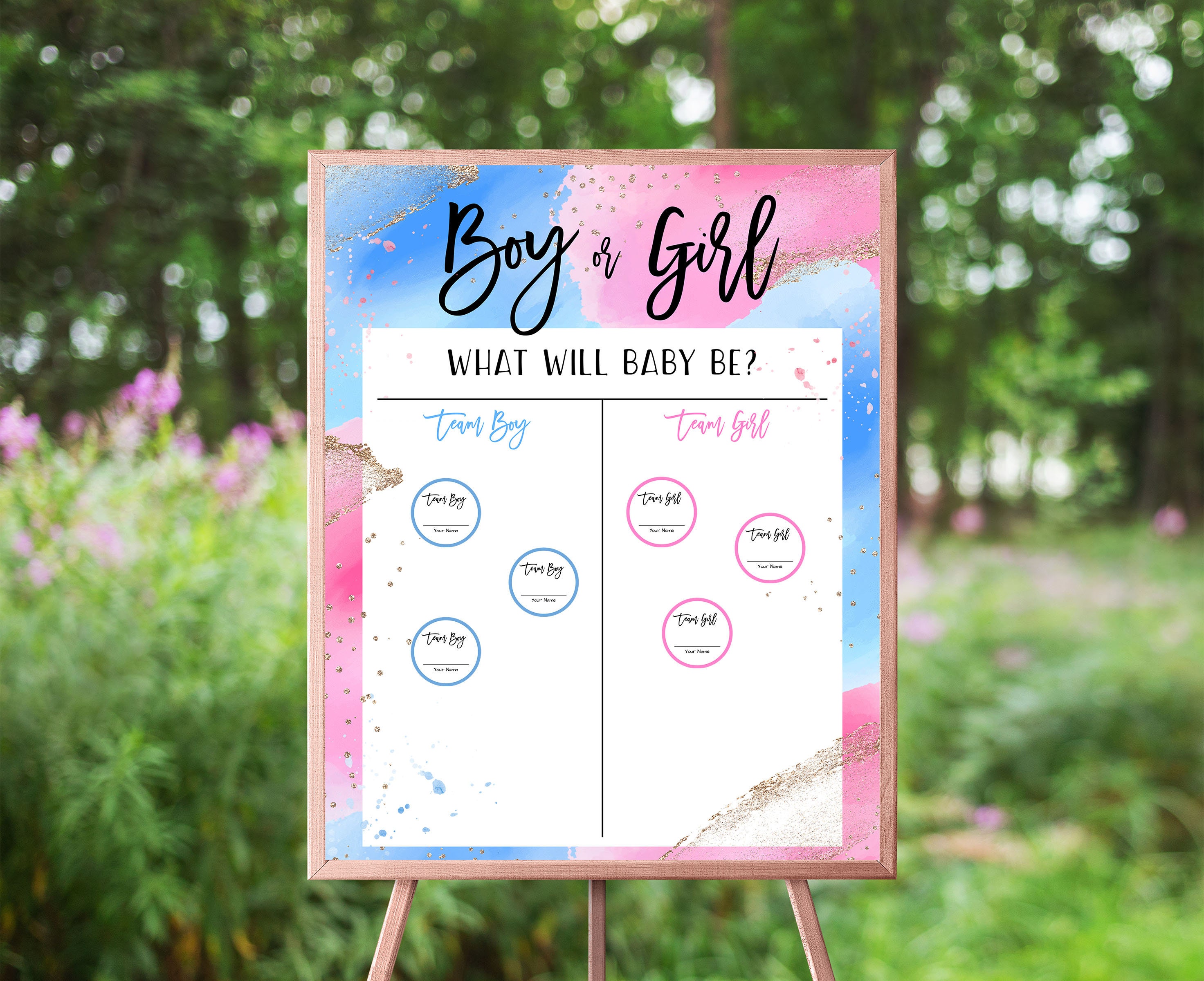 Watercolor Splash Gender Prediction Sign Boy or Girl | Etsy