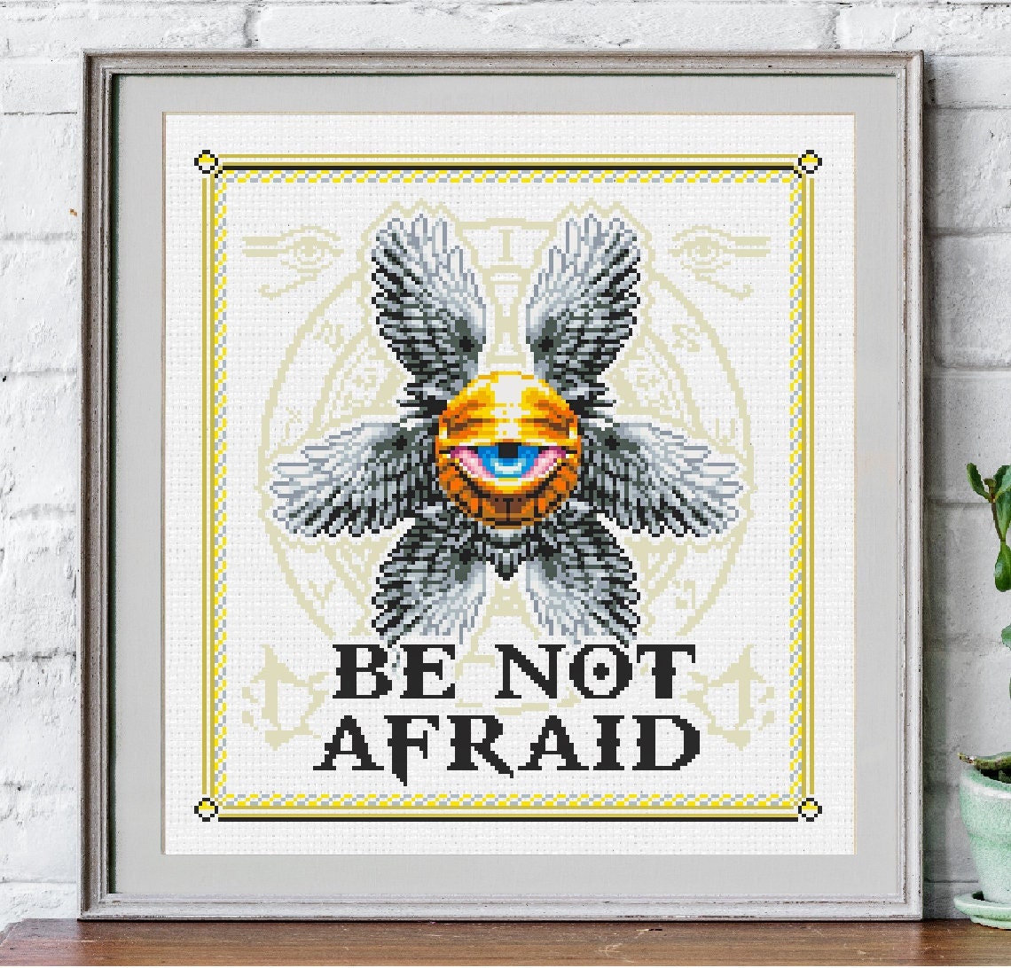 BE NOT AFRAID Cross Stitch Pdf Pattern Angel Biblically - Etsy
