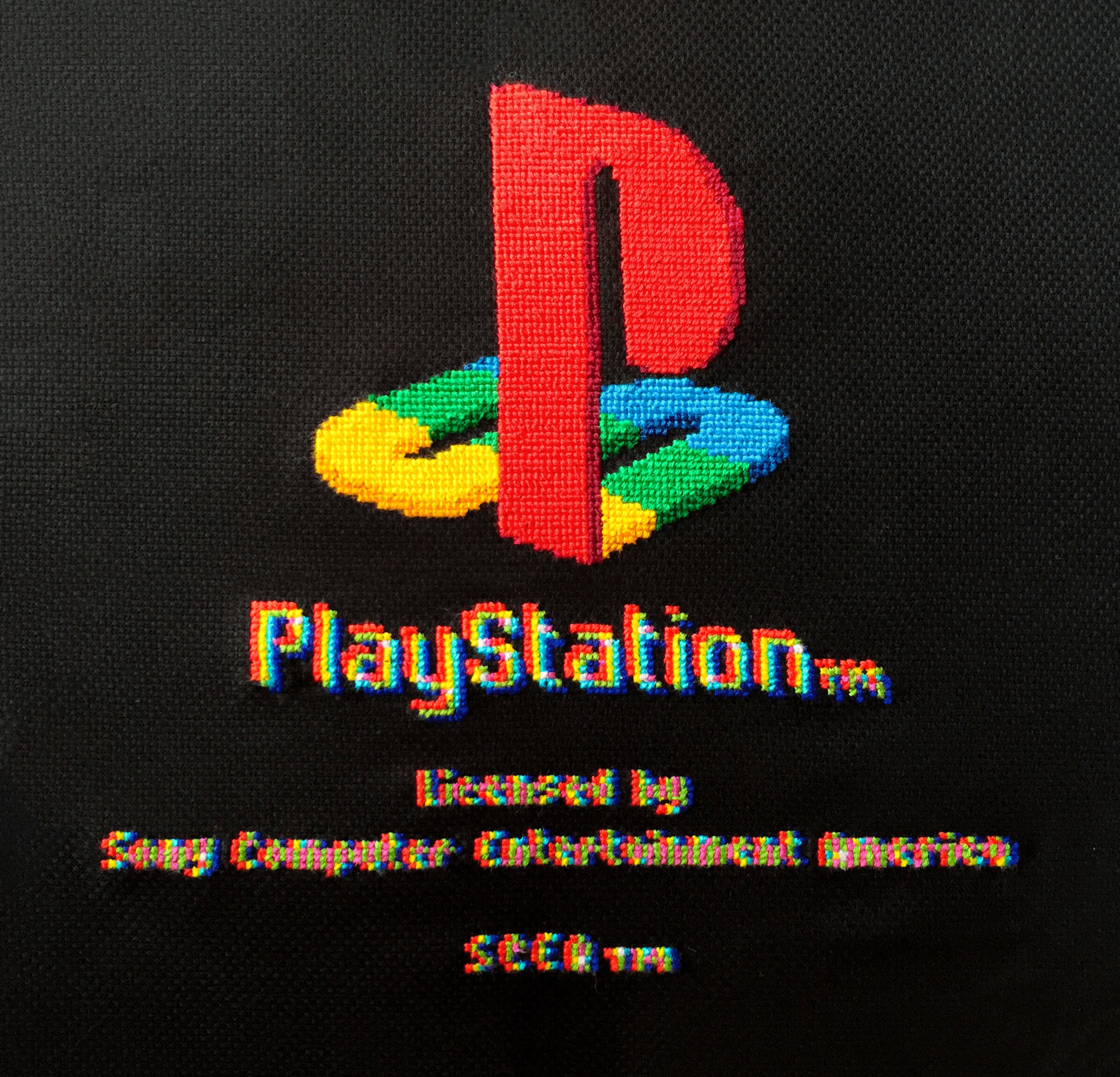 PSONE Cross Stitch Pdf Pattern Glitch Distortion Black - Etsy