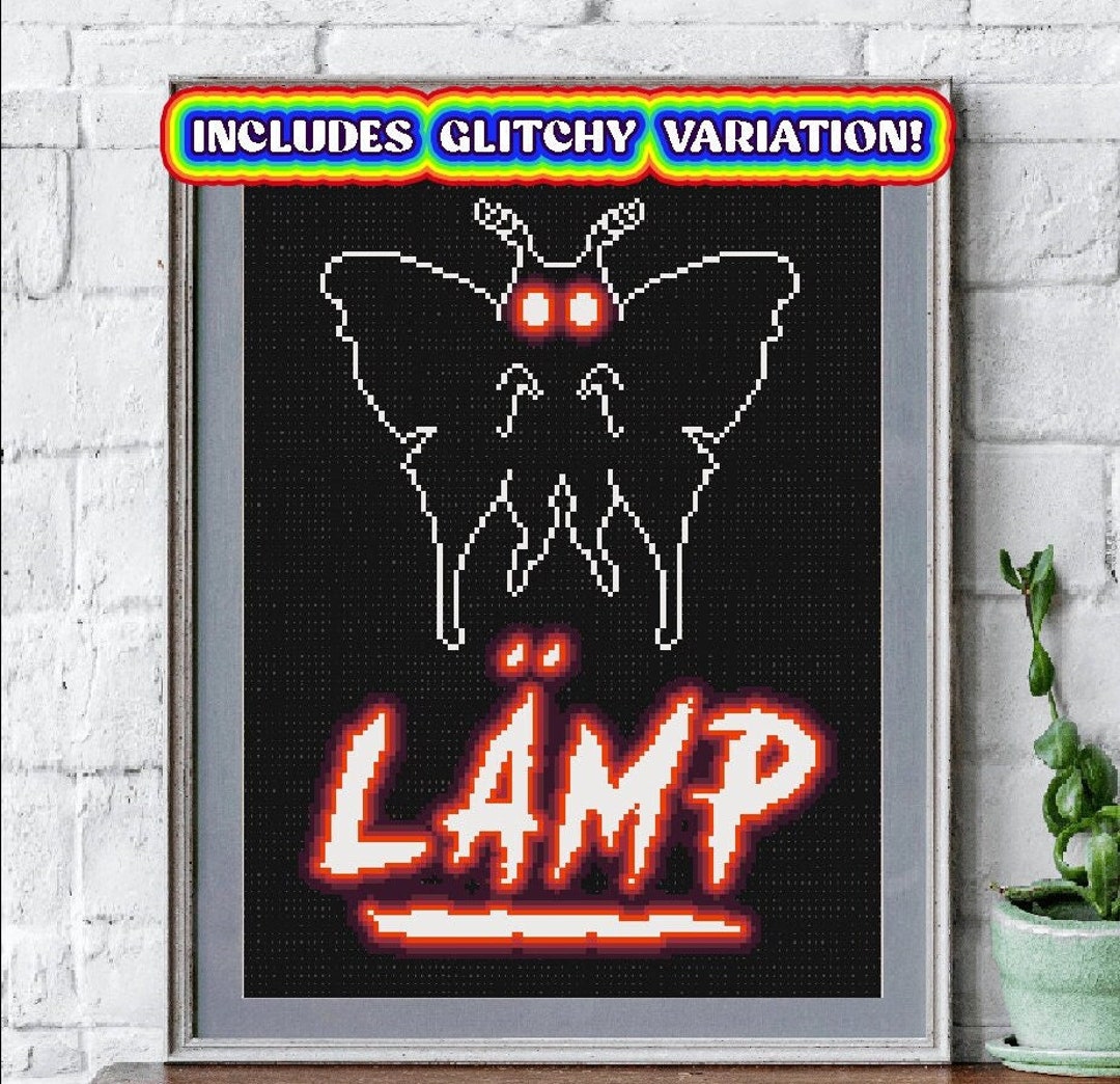 MOTHMAN - PDF Cross Stitch Pdf Pattern, Glitch, Distortion, Cryptid ...
