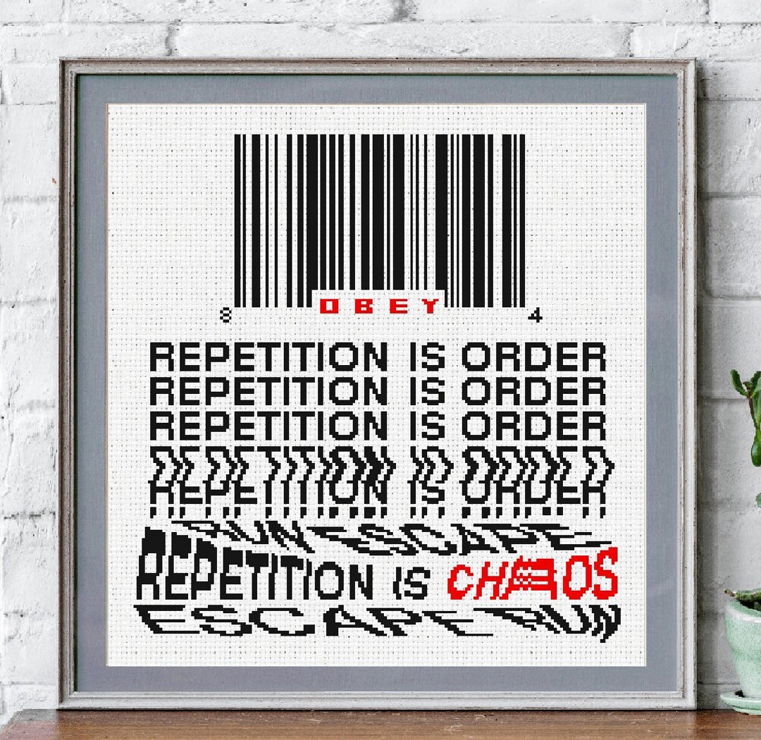 REPETITION - Cross Stitch PDF Pattern, Abstract, Glitchy, Distortion ...