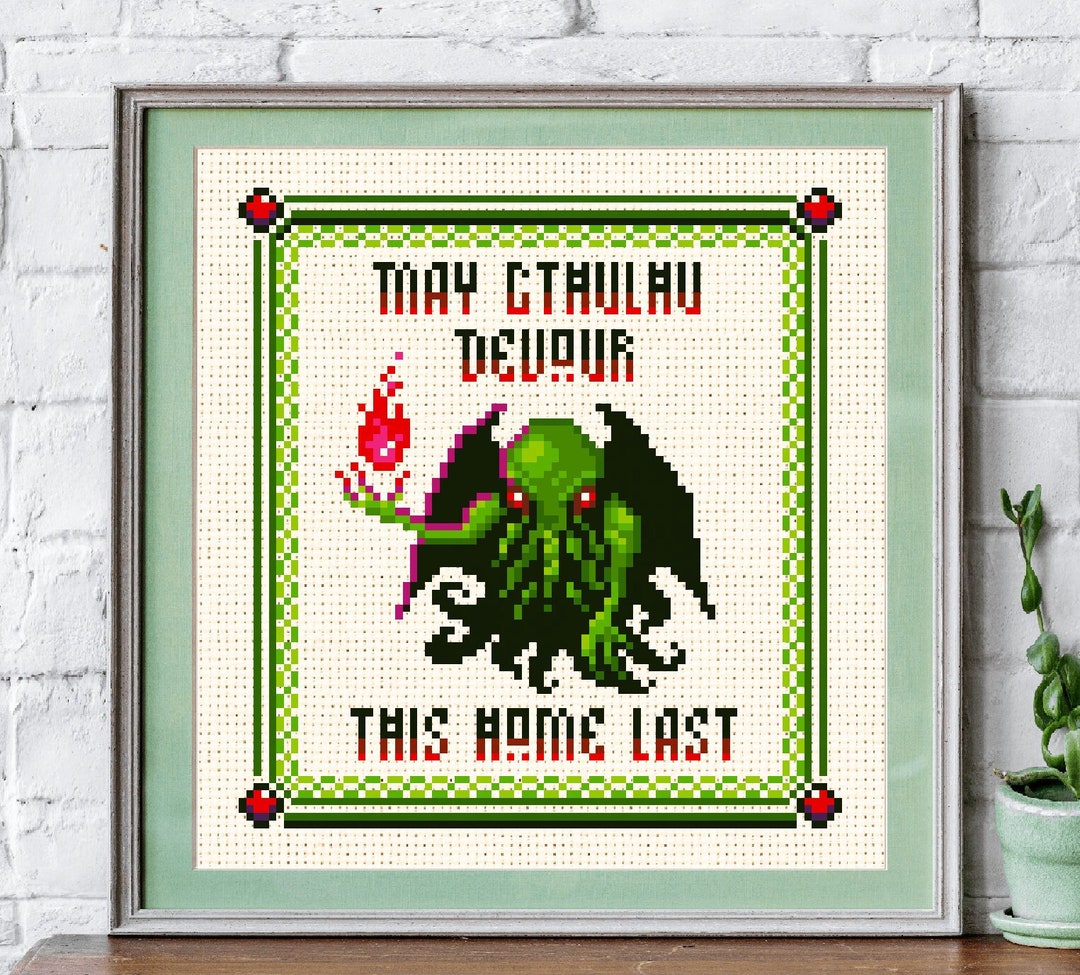 CTHULHU DEVOURS Cross Stitch PDF Pattern Kutulu Lovecraft - Etsy