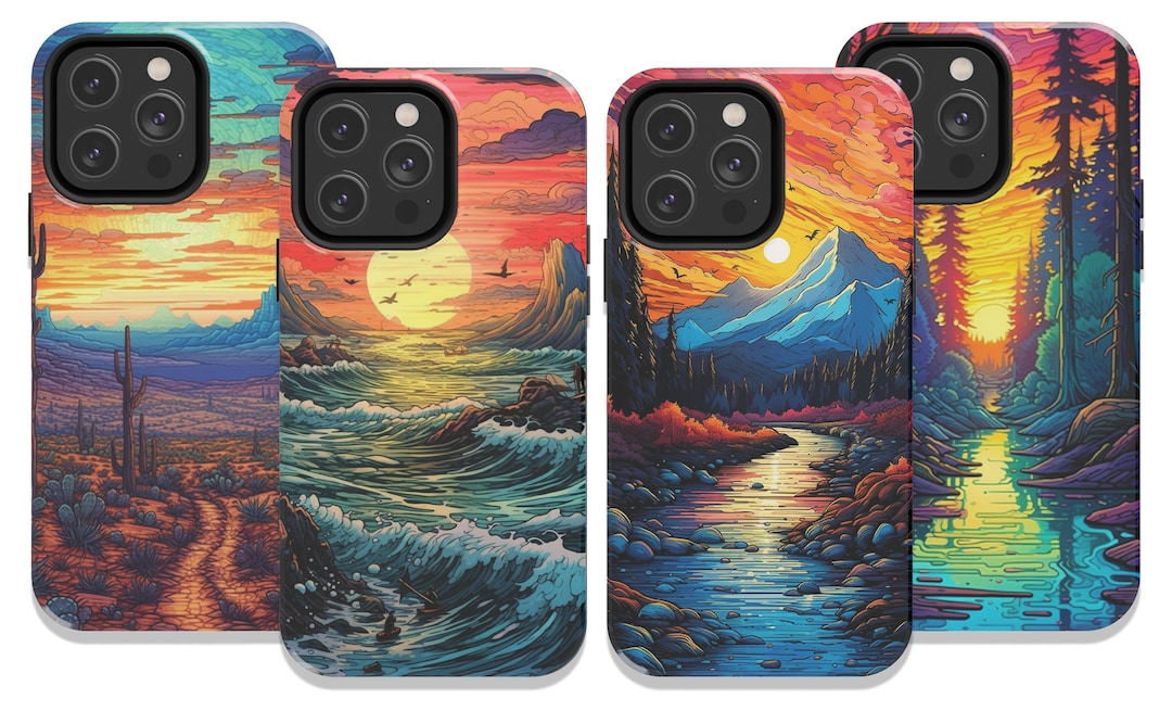 Sunset Landscape Themed Phone Cases, Mountain, Desert, Ocean, Forest ...