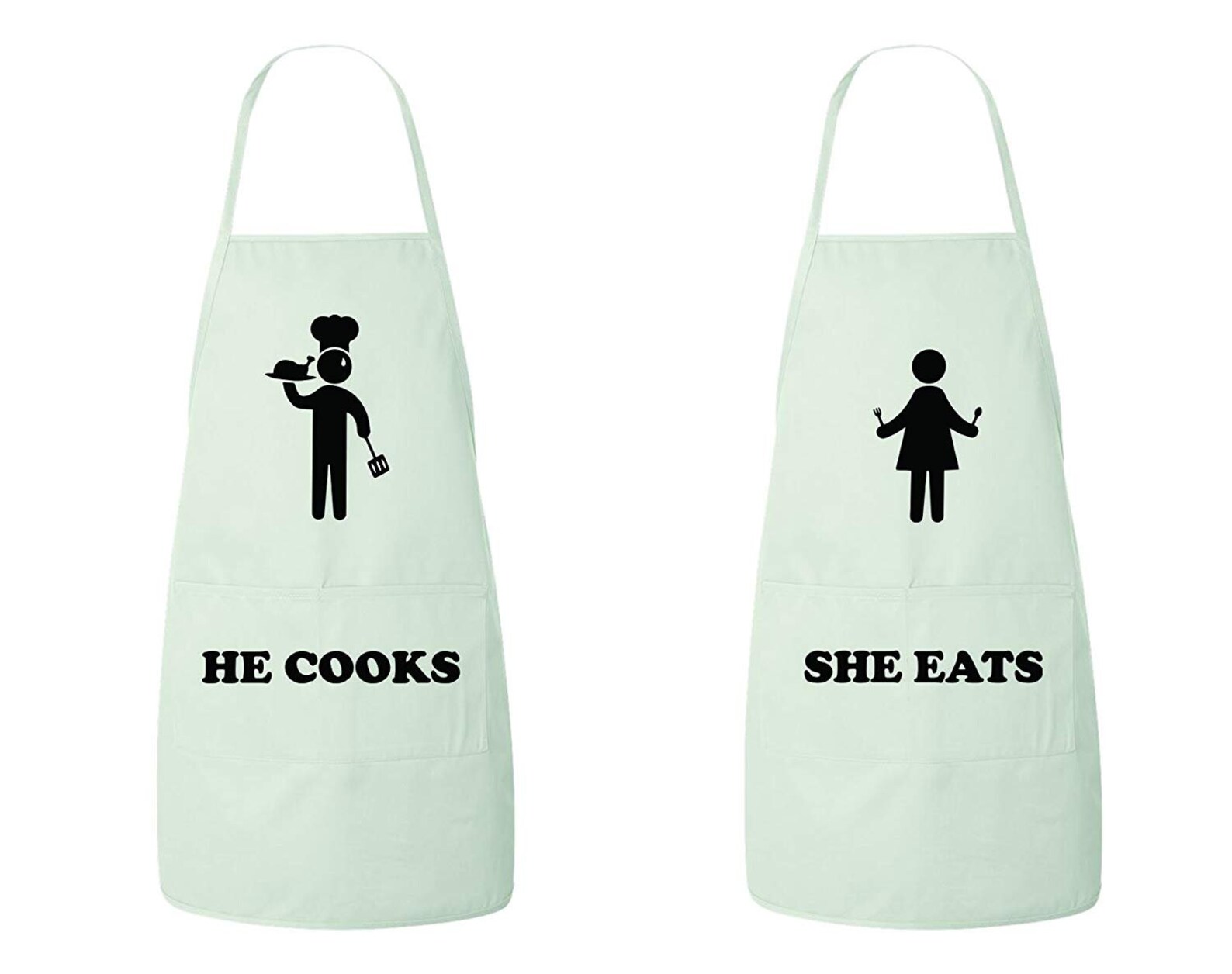 Set of Fun He Cooks She Eats His and Hers Chef - Etsy Canada
