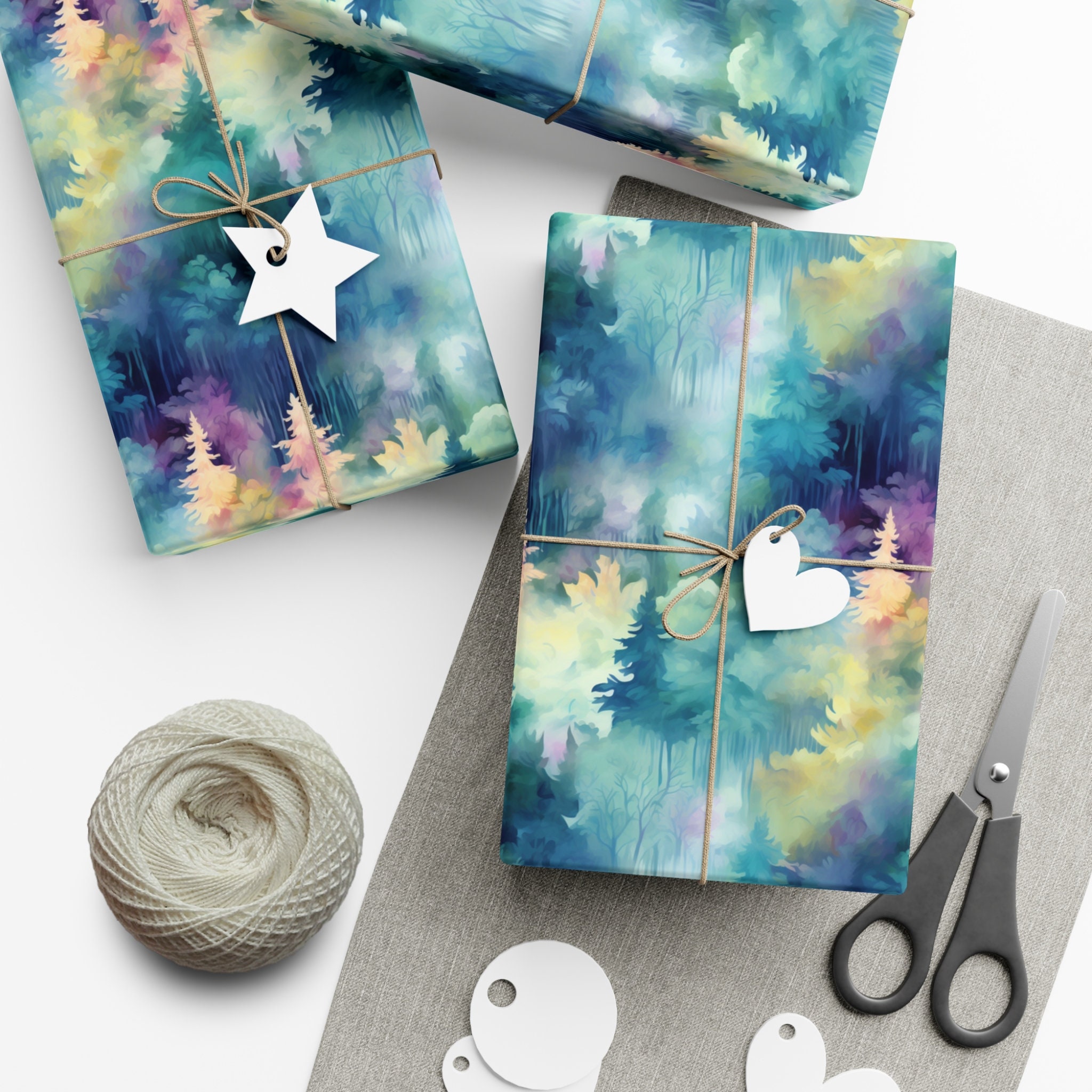 Landscape Green Tree Forest Wrapping Paper sold by Upturned Pebble ...