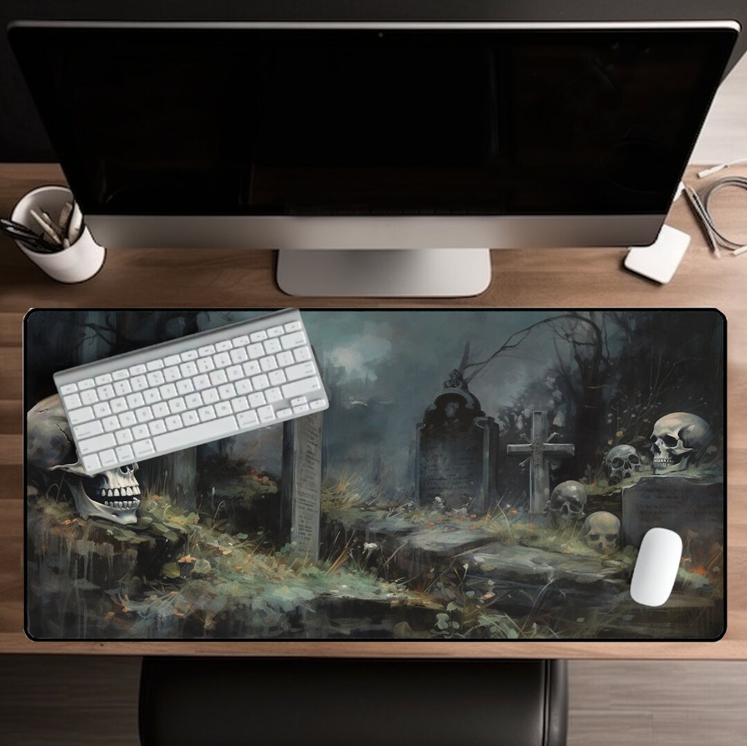 Gothic Cemetery Graveyard Aesthetic, Mouse Pad, Dark Noir Mousepad ...