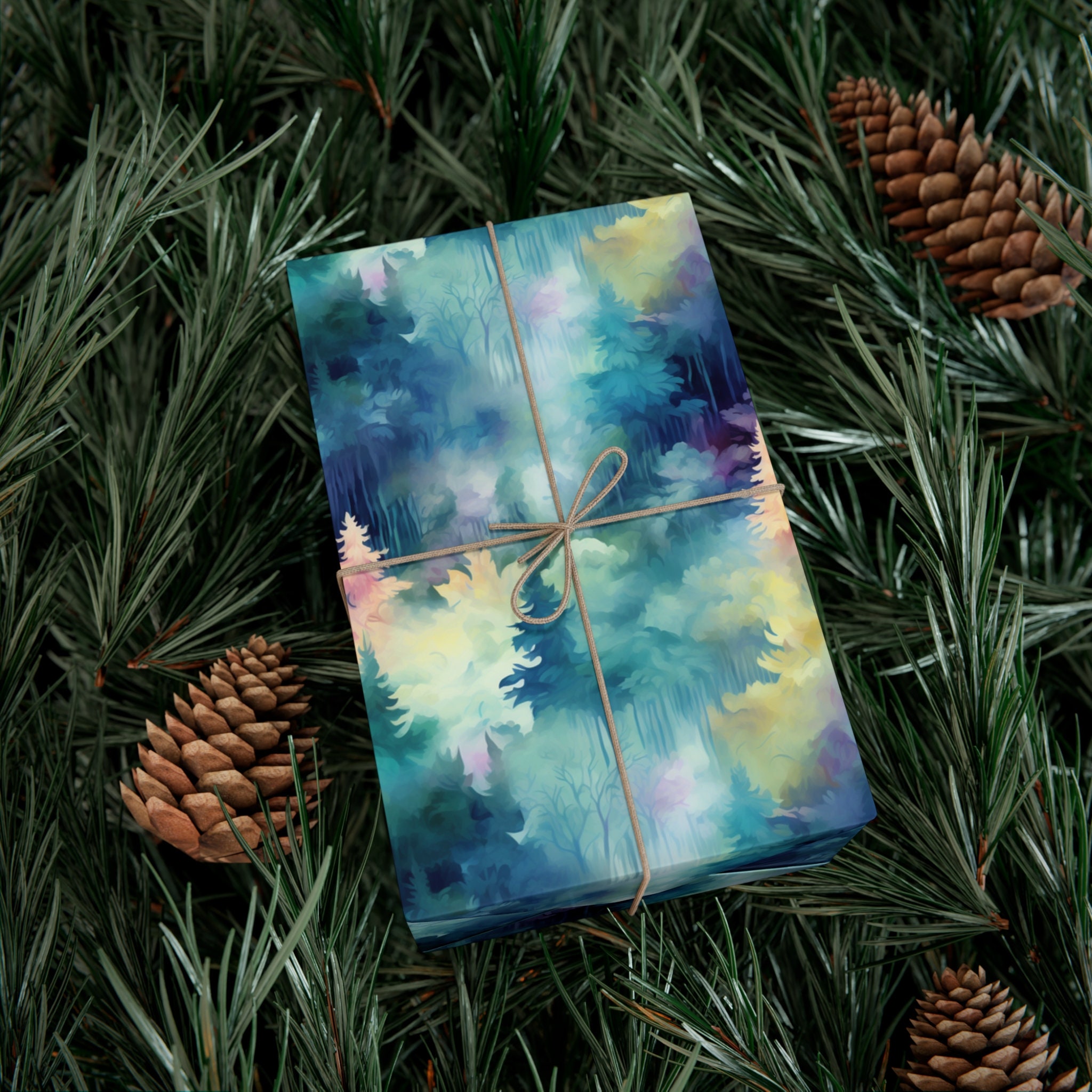 Landscape Green Tree Forest Wrapping Paper sold by Upturned Pebble ...