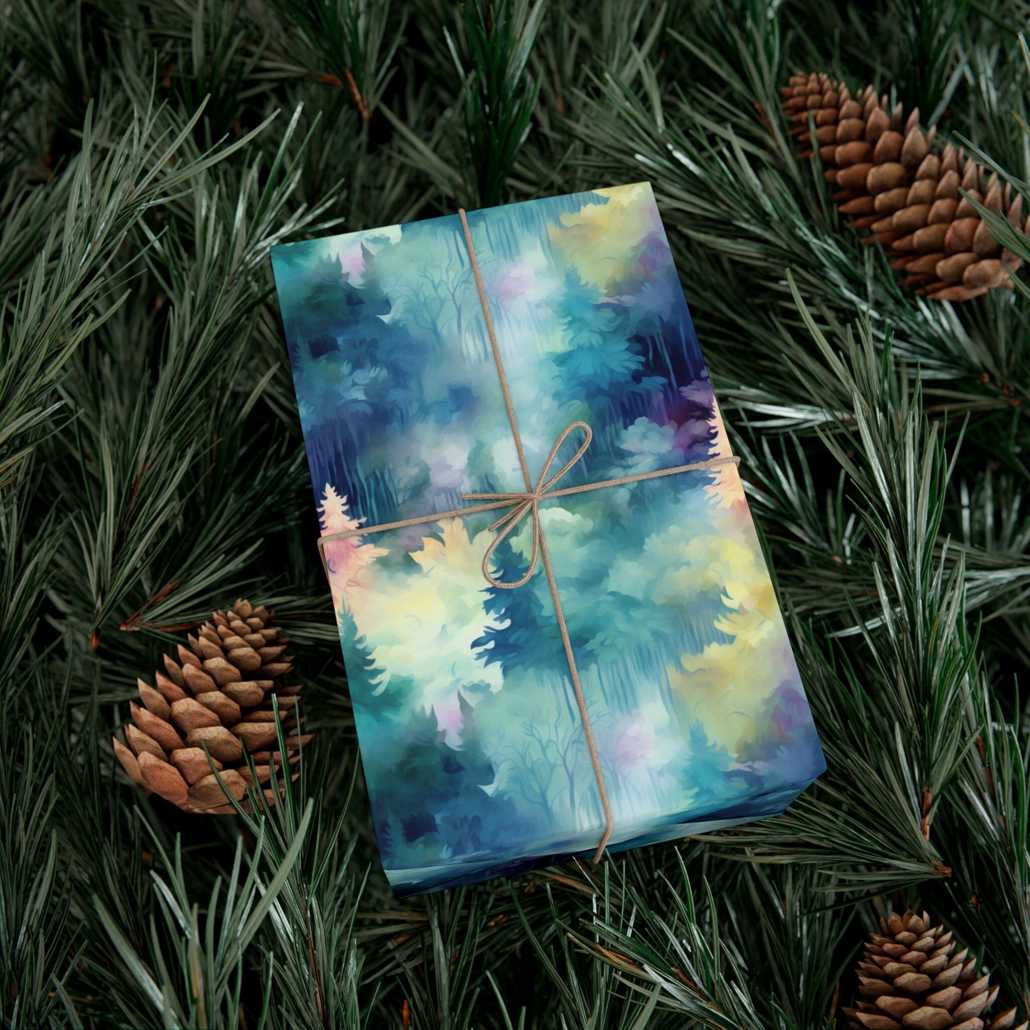 Landscape Green Tree Forest Wrapping Paper sold by Upturned Pebble ...