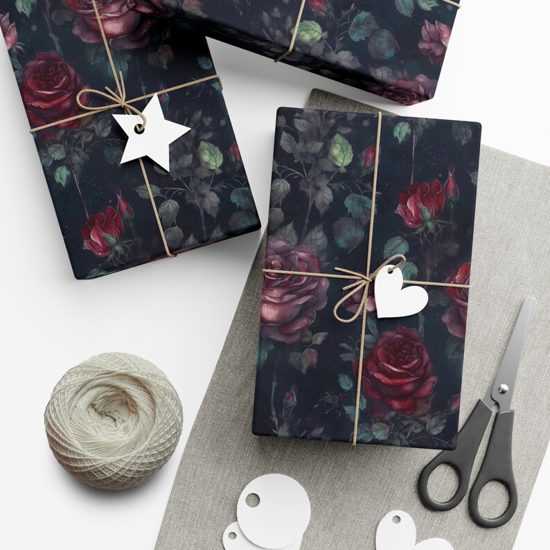 Sustainable, Gothic Aesthetic, Goth, Dark Noir, Red Roses Paper ...