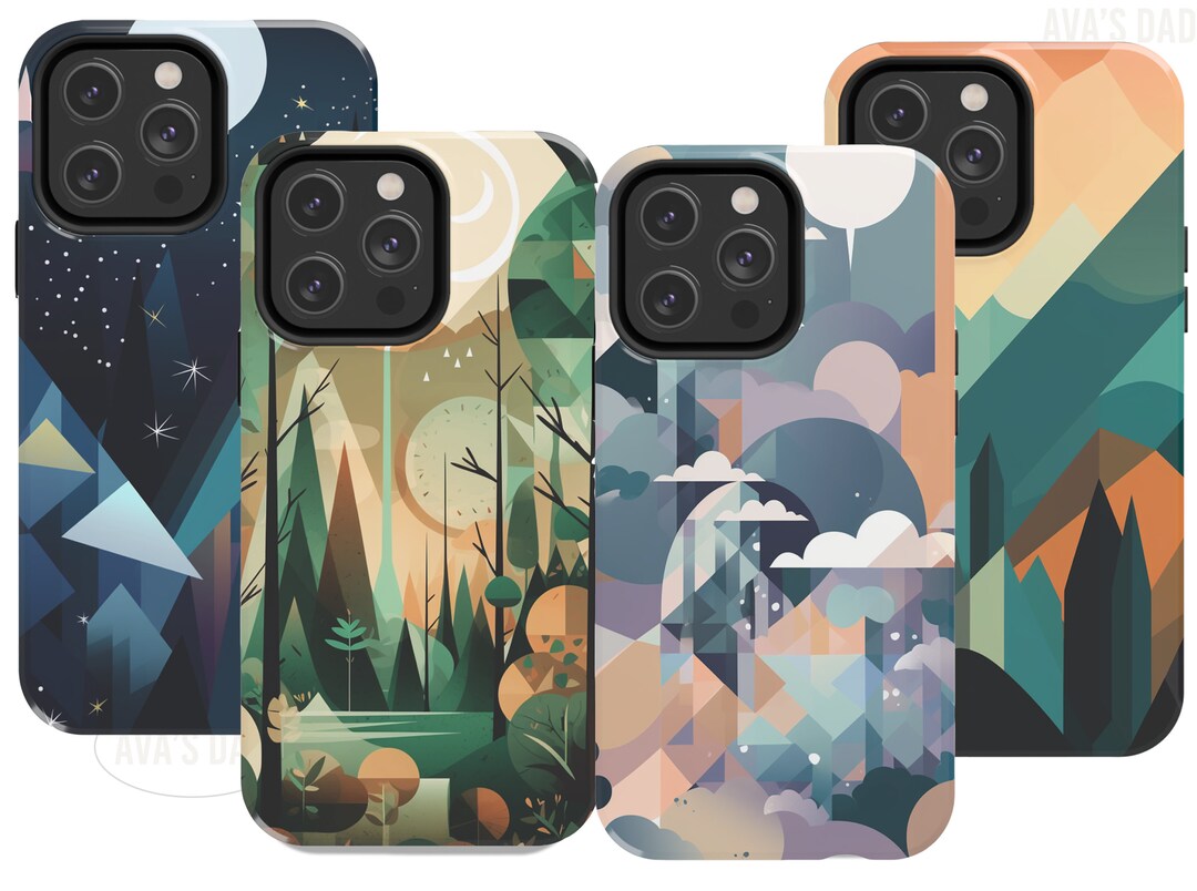Aesthetic Geometric Abstract Landscape Themes Phone Case Cover For ...