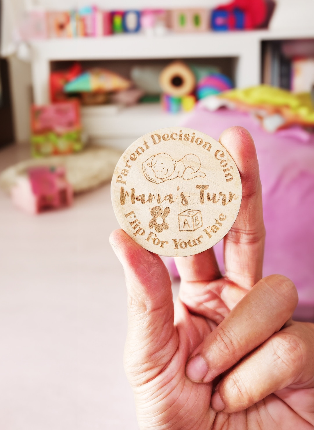 New Parent Decision Flip Coin, Parent Decision Coin, Newborn Baby, Baby ...