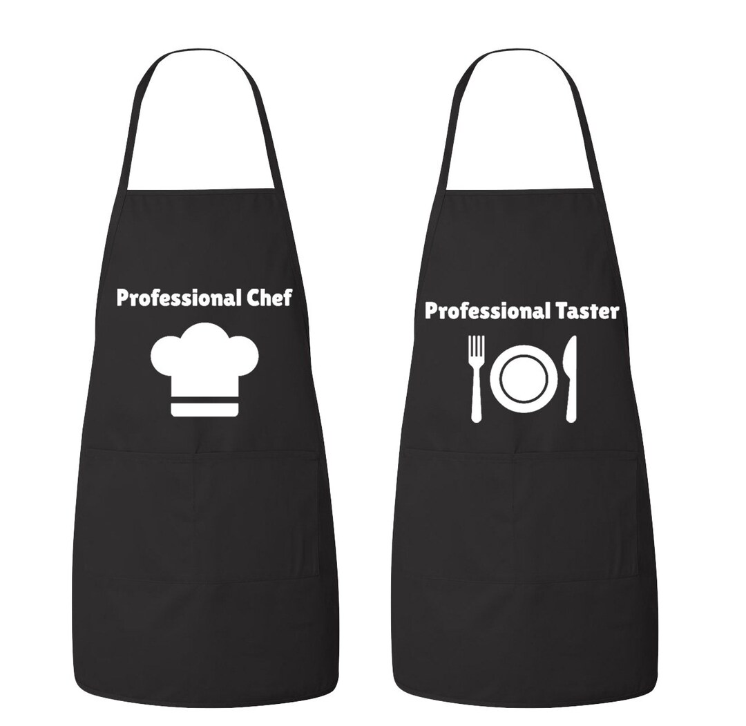 Set of Fun Matching Aprons | Professional Chef and Taster | His and ...