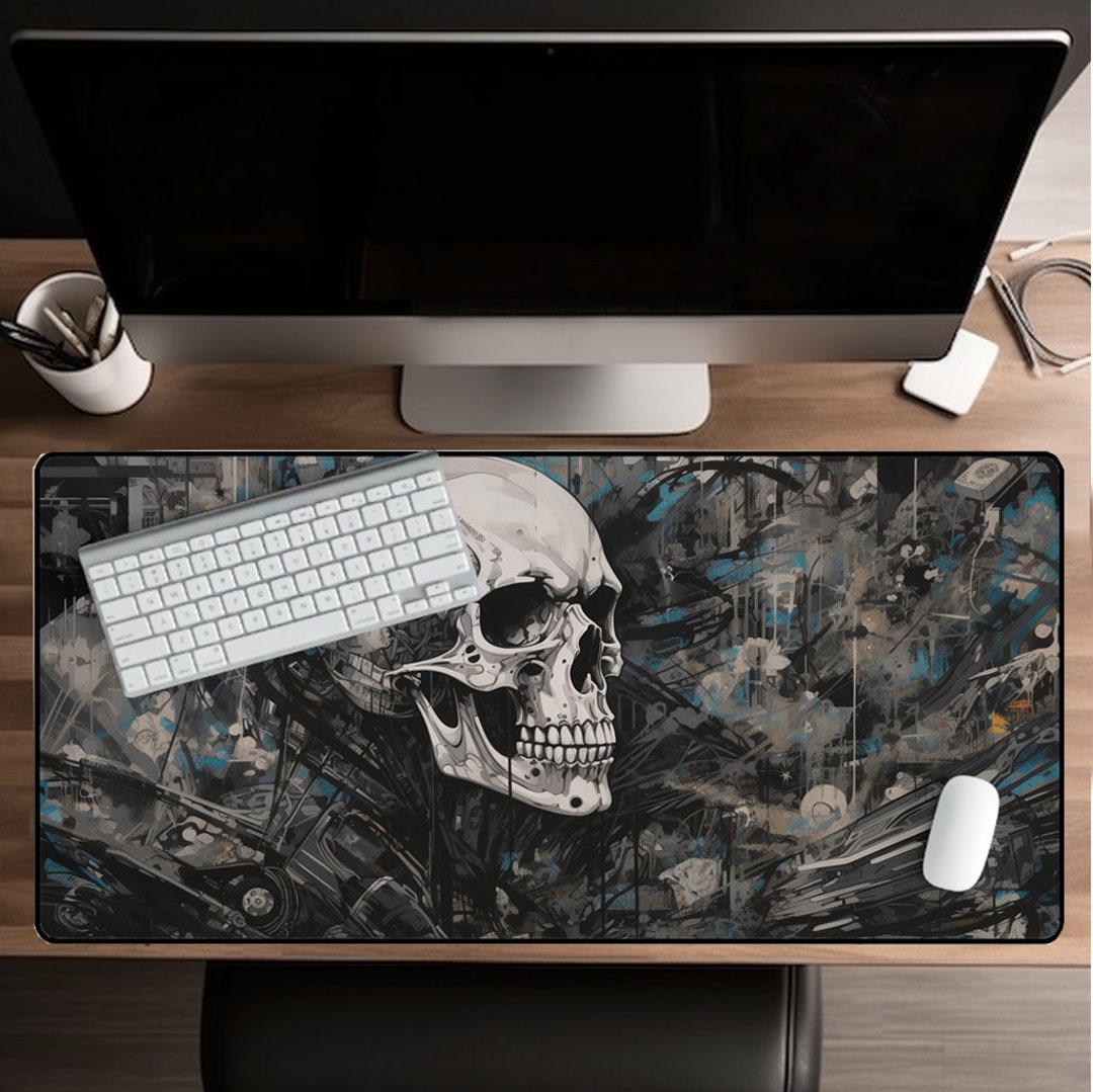 Gothic Street Skull Aesthetic, Mouse Pad, Dark Noir Mousepad, Gothic ...