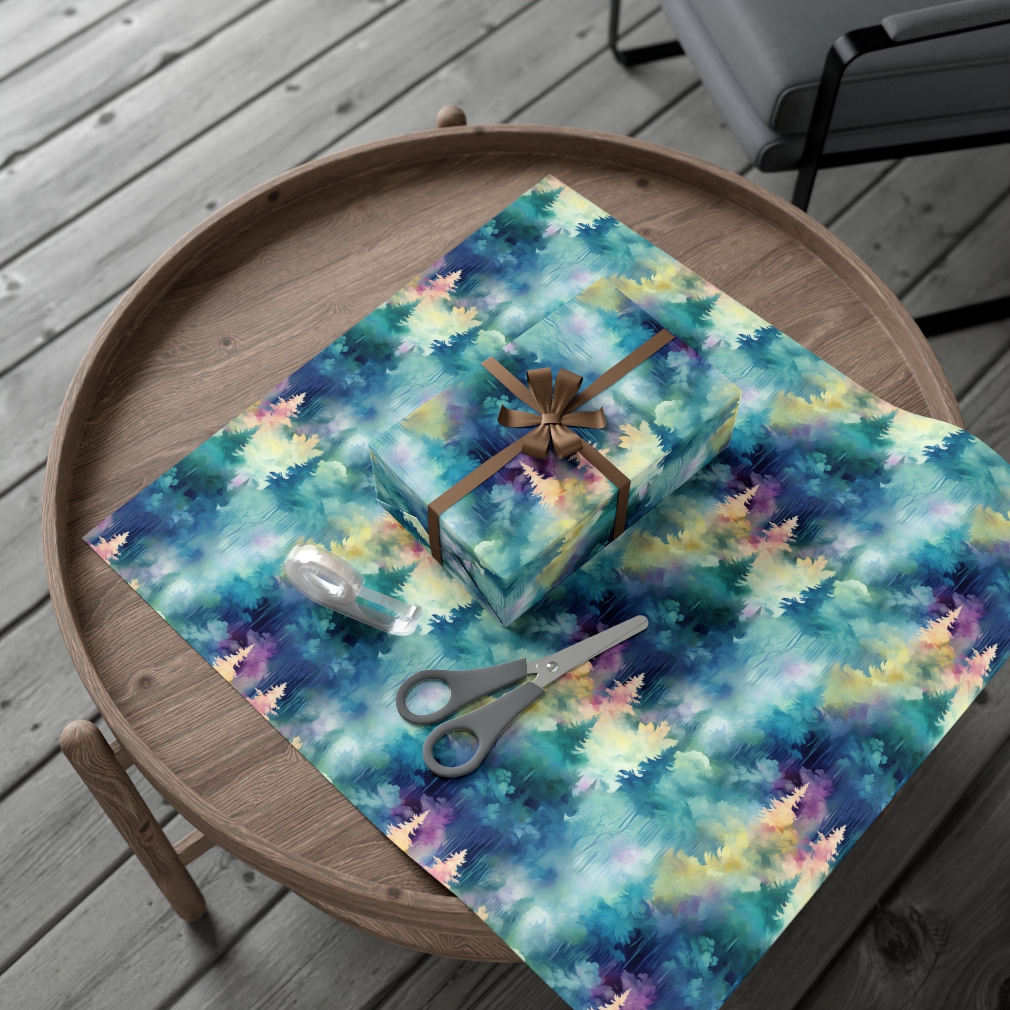 Landscape Green Tree Forest Wrapping Paper sold by Upturned Pebble ...