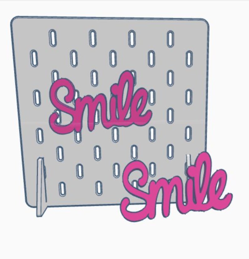 Smile - Word Art for Pegboard - STL File - Etsy