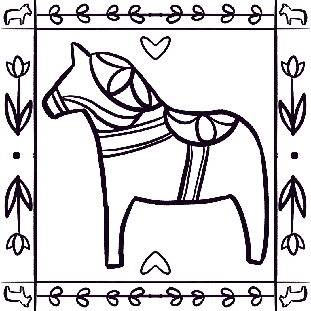 Swedish Holiday Coloring Pages - Etsy