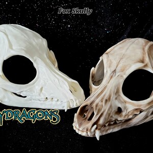 Icydragons FOX Skully Detailed Canine Wearable Head 3D Printed Advanced Skull for Film, Fursuits ...