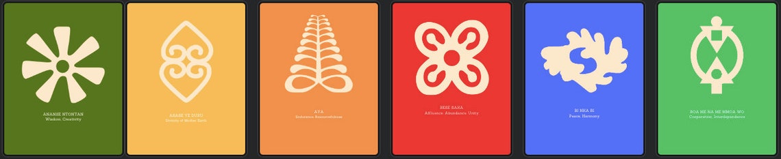 The 62 African Symbols. Adinkra Symbols and Meaning Printable - Etsy