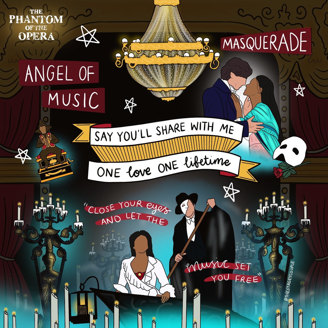 Musical Print Series Phantom of the Opera - Etsy