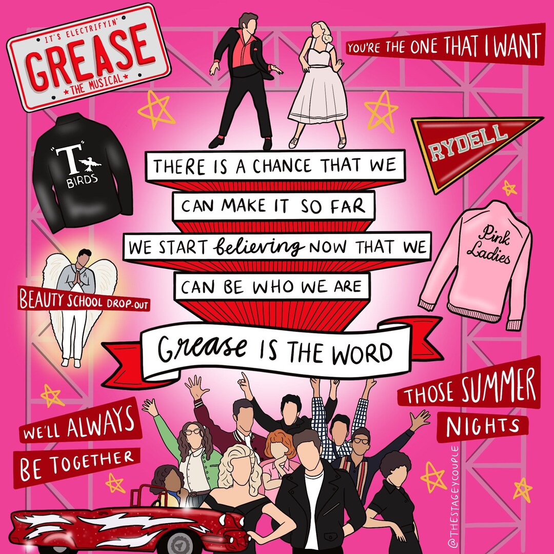 Musical Print Series -grease - Etsy UK