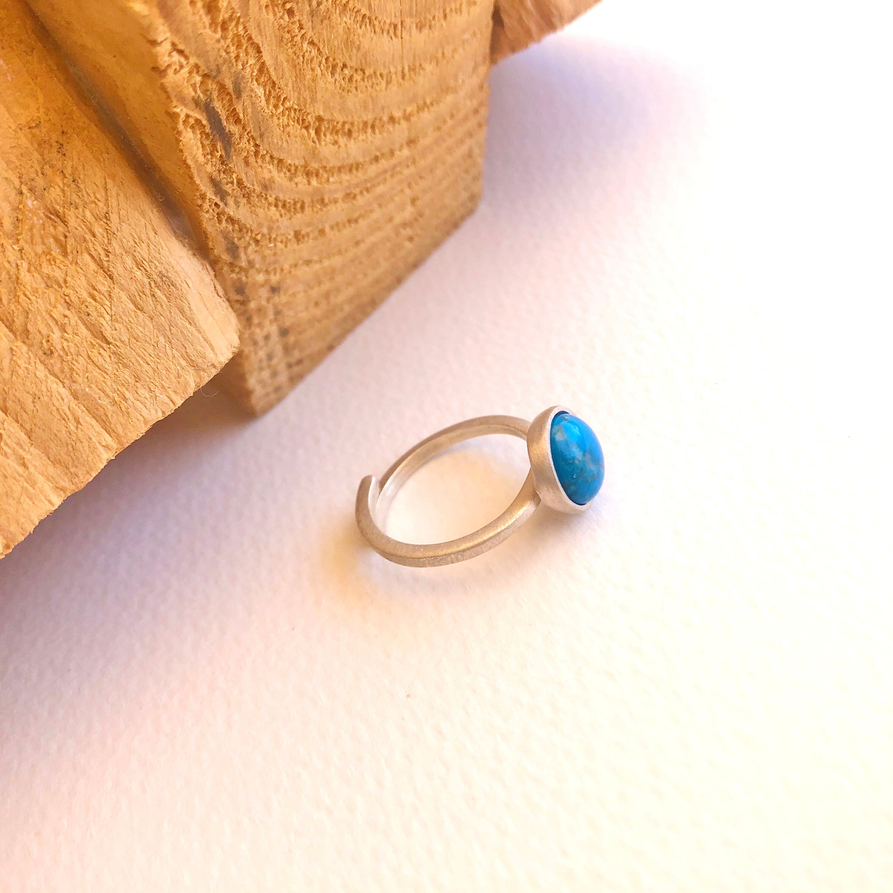 Turquoise Blue Howlite Ring-sterling Silver Gemstone Cabochon Ring ...