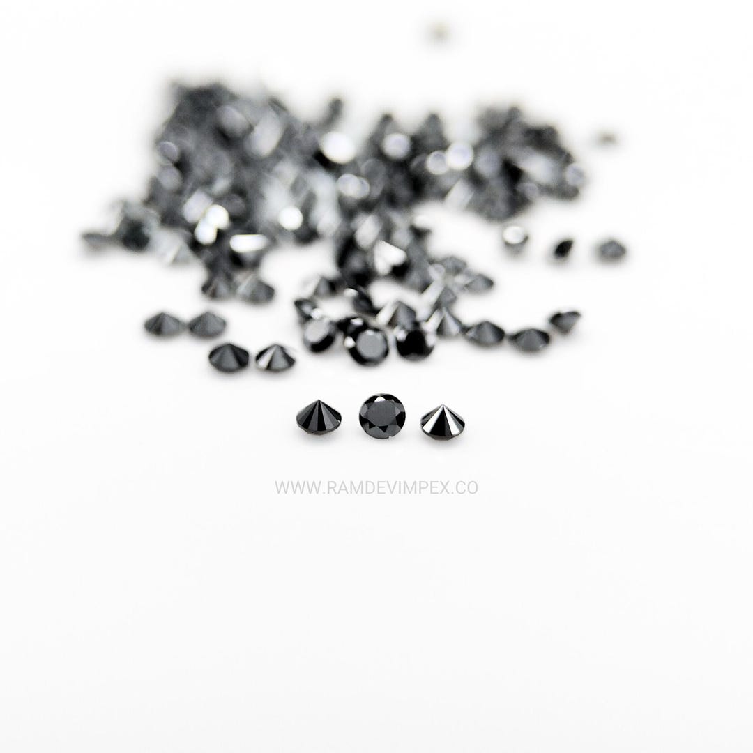 Round Shape Black Brilliant AAA Quality Diamonds | 1.15-1.25 MM | Ramdev Impex (per 1 Ct. Price ...