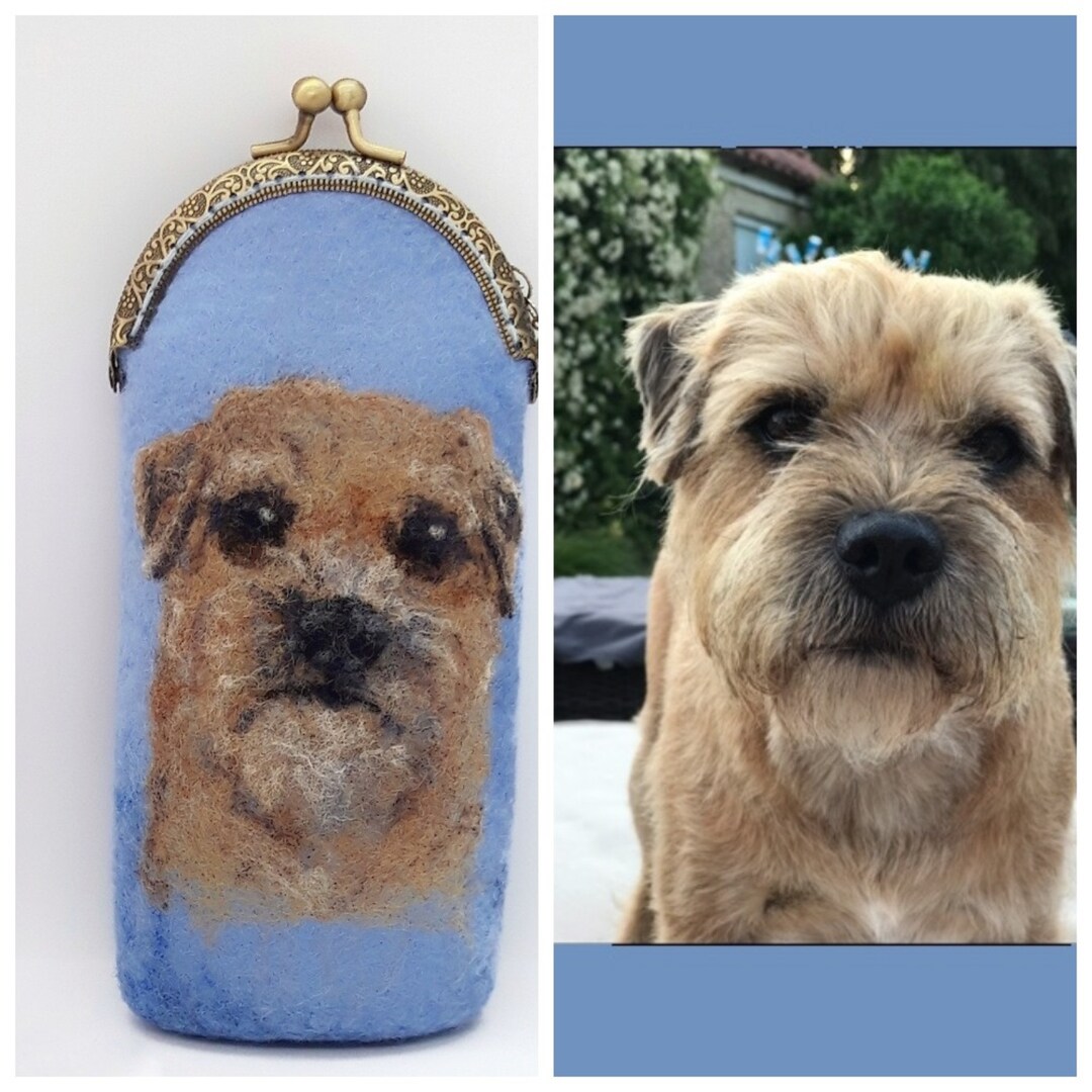 Custom Felted Dog Cat Portrait, Felted Wool Glasses or Phone Case/pouch ...