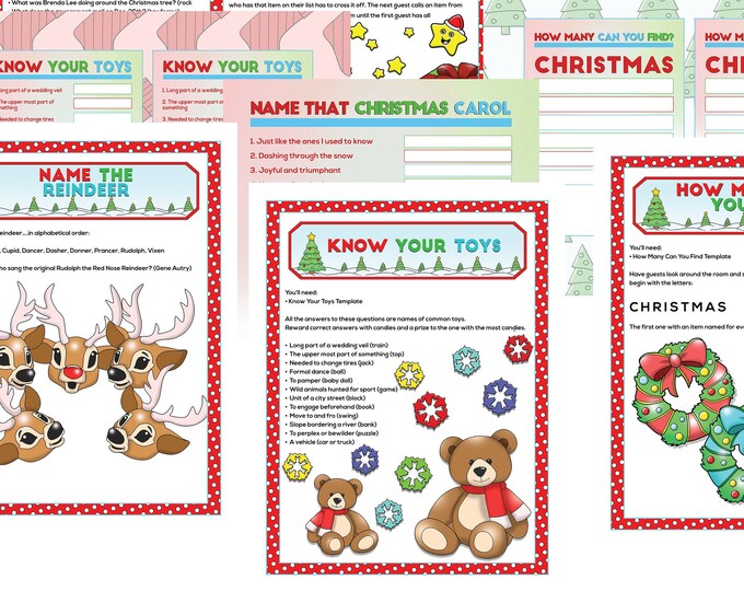 9 Games in One Party Bundle Pack Family Christmas Games | Etsy