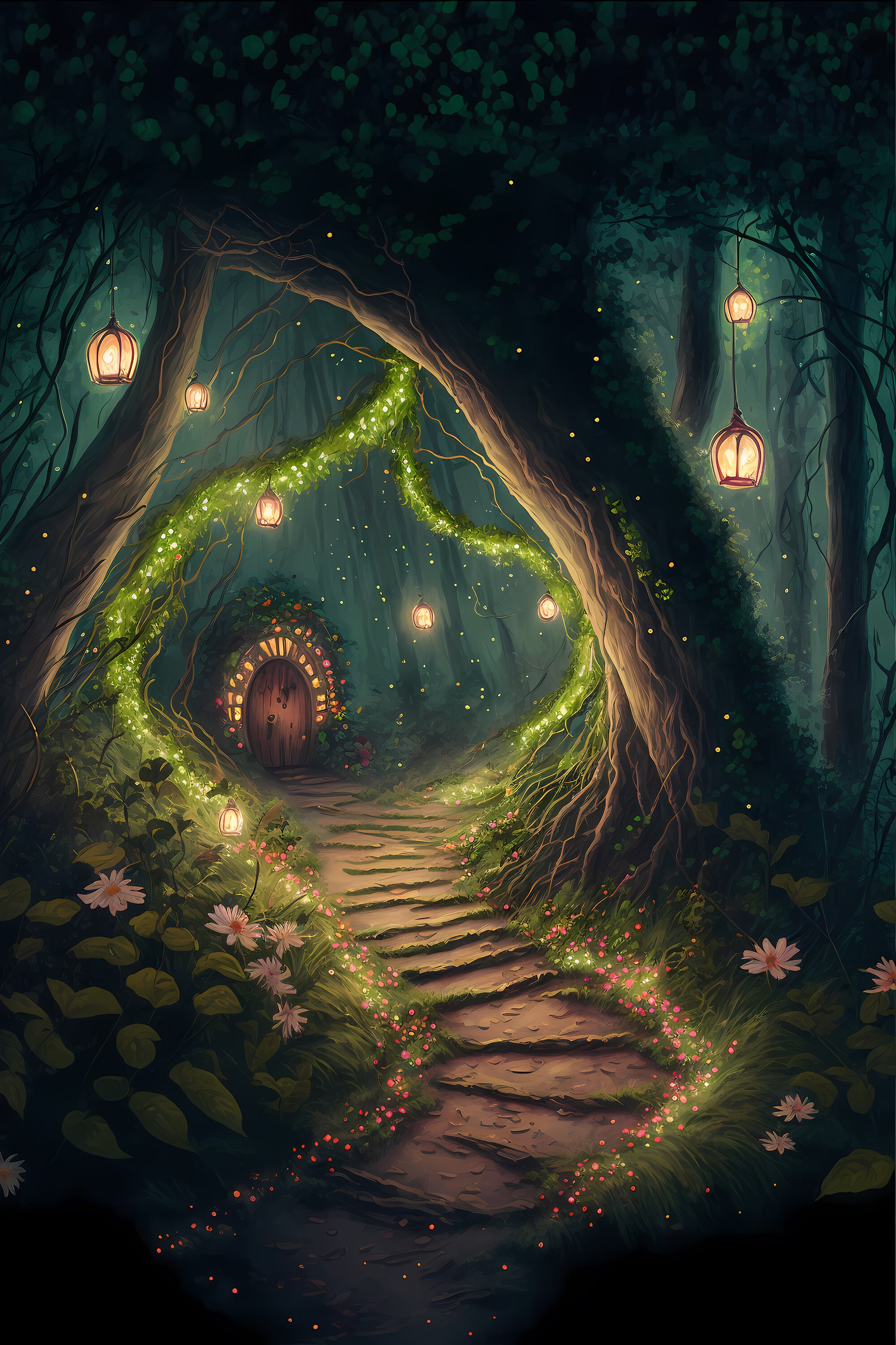 Magical Forest Fairy Digital Backdrops Collection 8 Elegant Luxurious ...