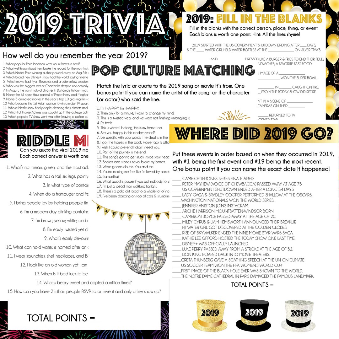 5 Games in One Party Bundle Pack, Friends and Family Happy New Years ...