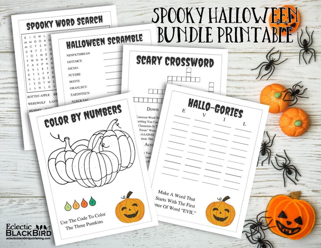 Spooky Halloween Bundle Printable | Spooky Word Search | Halloween ...