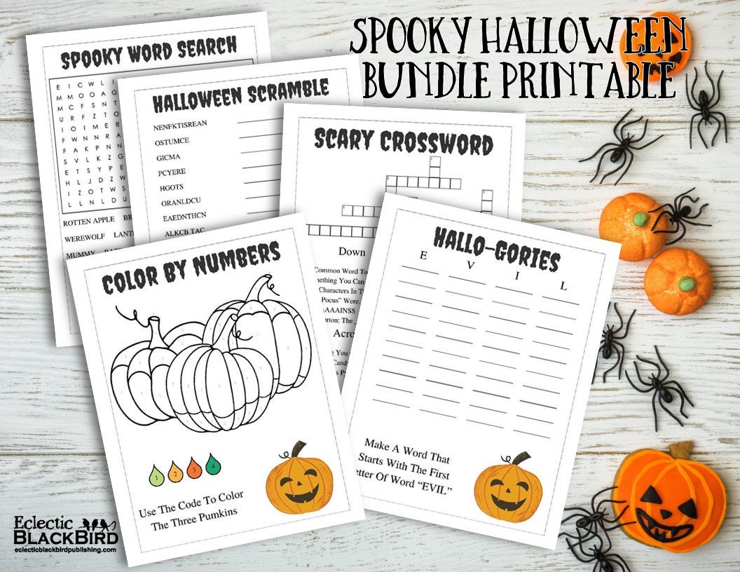 Spooky Halloween Bundle Printable | Spooky Word Search | Halloween ...