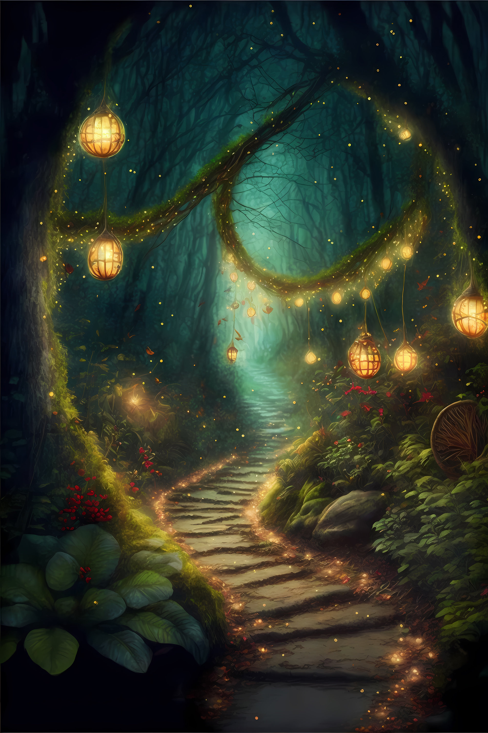 Magical Forest Fairy Digital Backdrops Collection 8 Elegant Luxurious ...