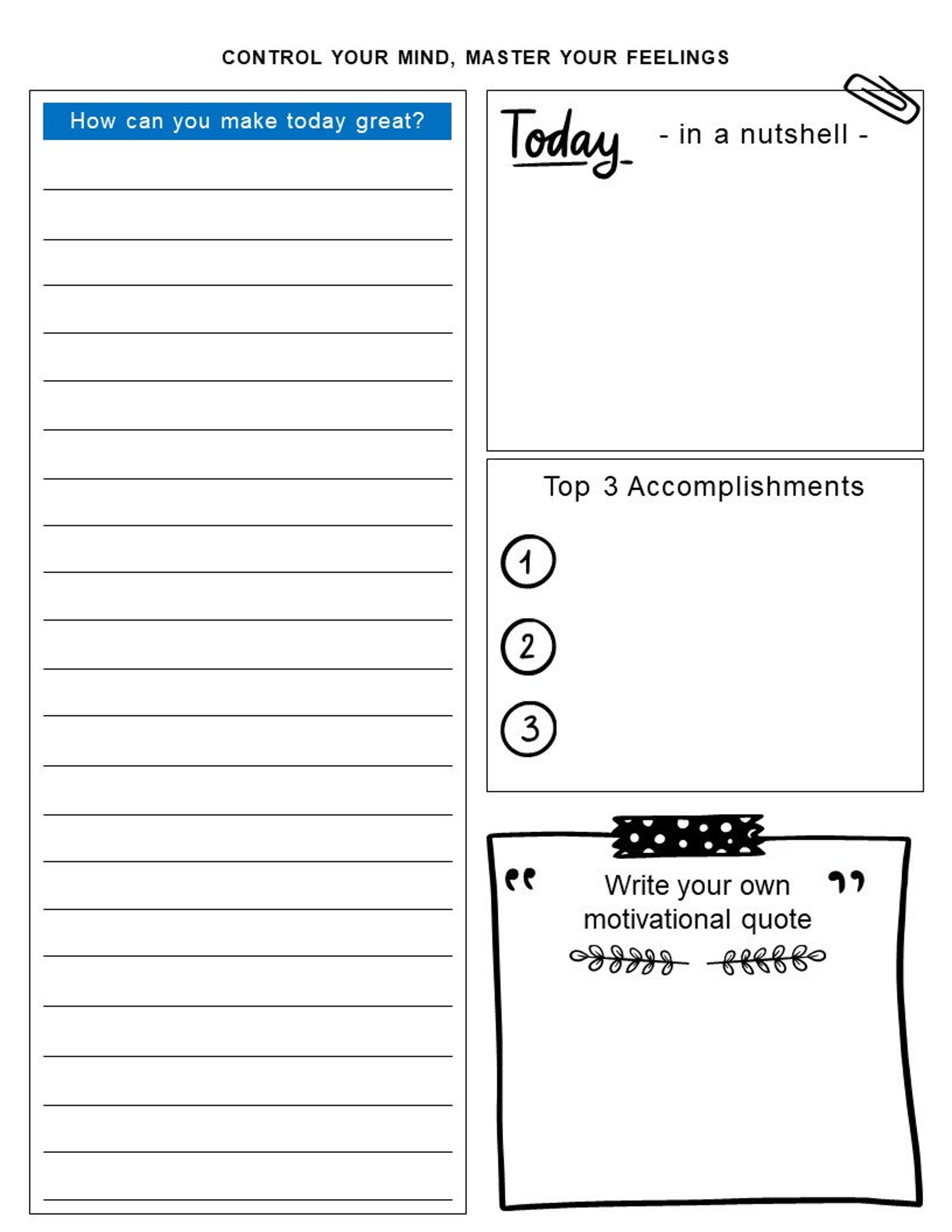 Mind Journal for Men | Sets of Questionnaire for Men | Instant Download ...