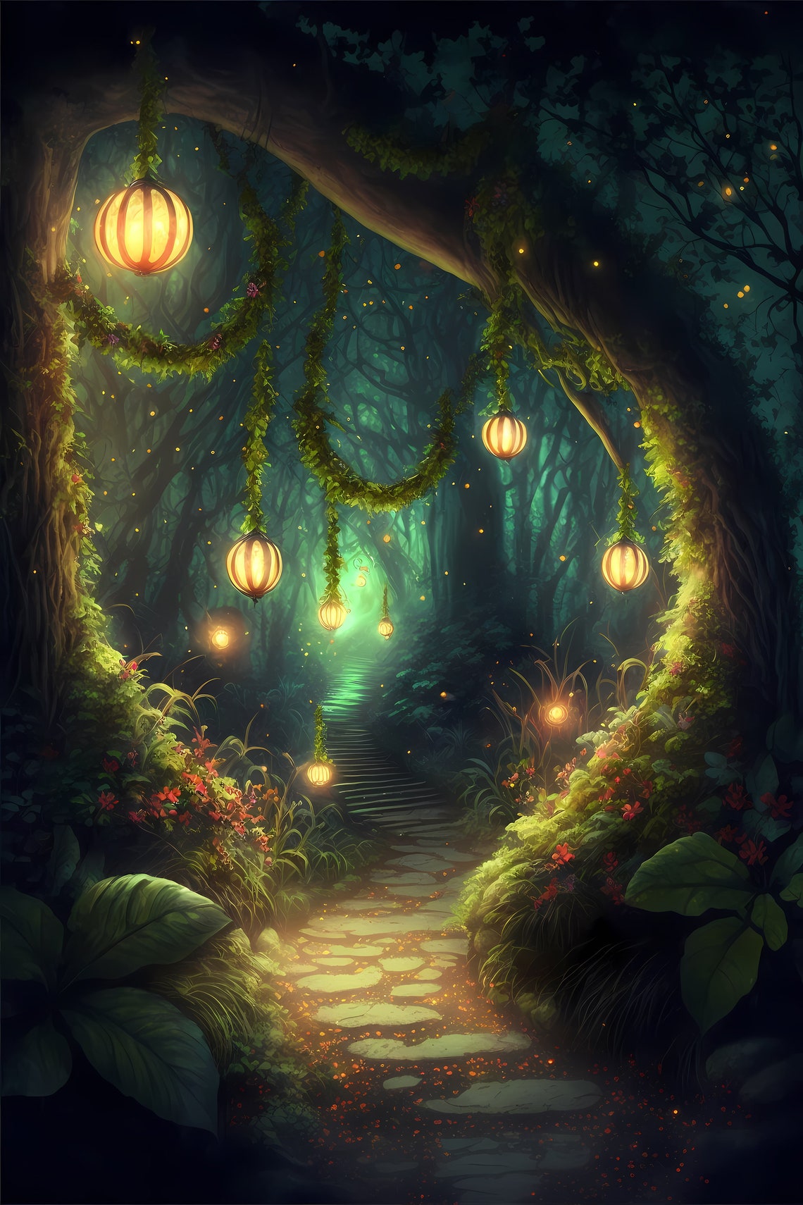 Magical Forest Fairy Digital Backdrops Collection 8 Elegant Luxurious ...