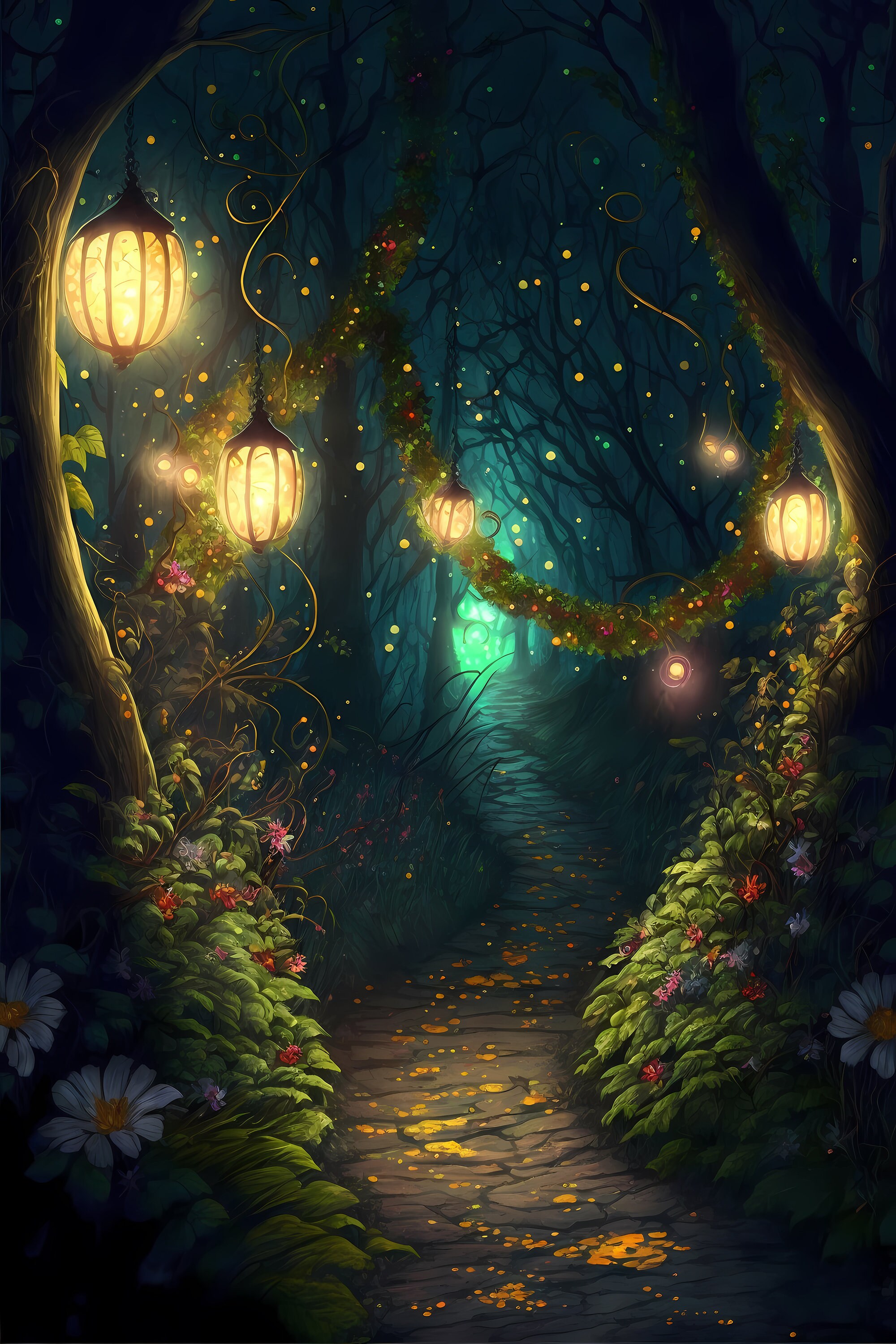 Magical Forest Fairy Digital Backdrops Collection 8 Elegant Luxurious ...