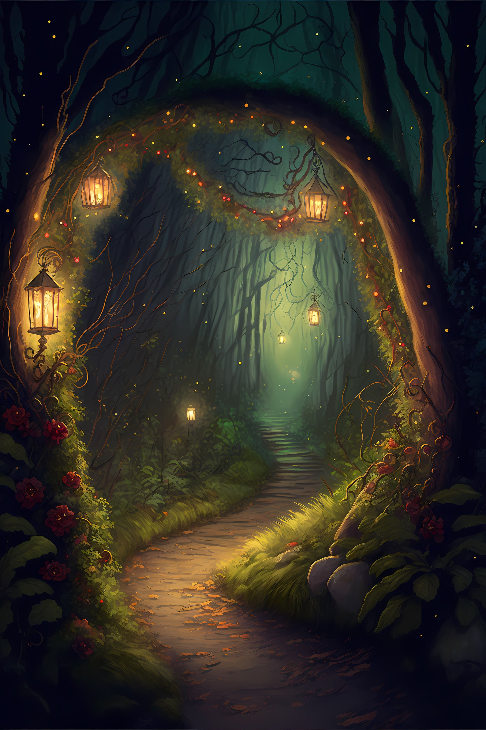 Magical Forest Fairy Digital Backdrops Collection 8 Elegant Luxurious ...