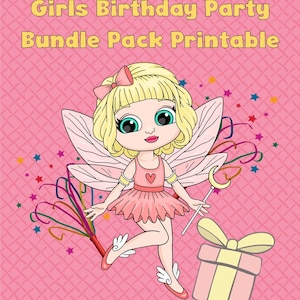 Girls Birthday Party Bundle Pack Printable, Birthday Printable Banner ...