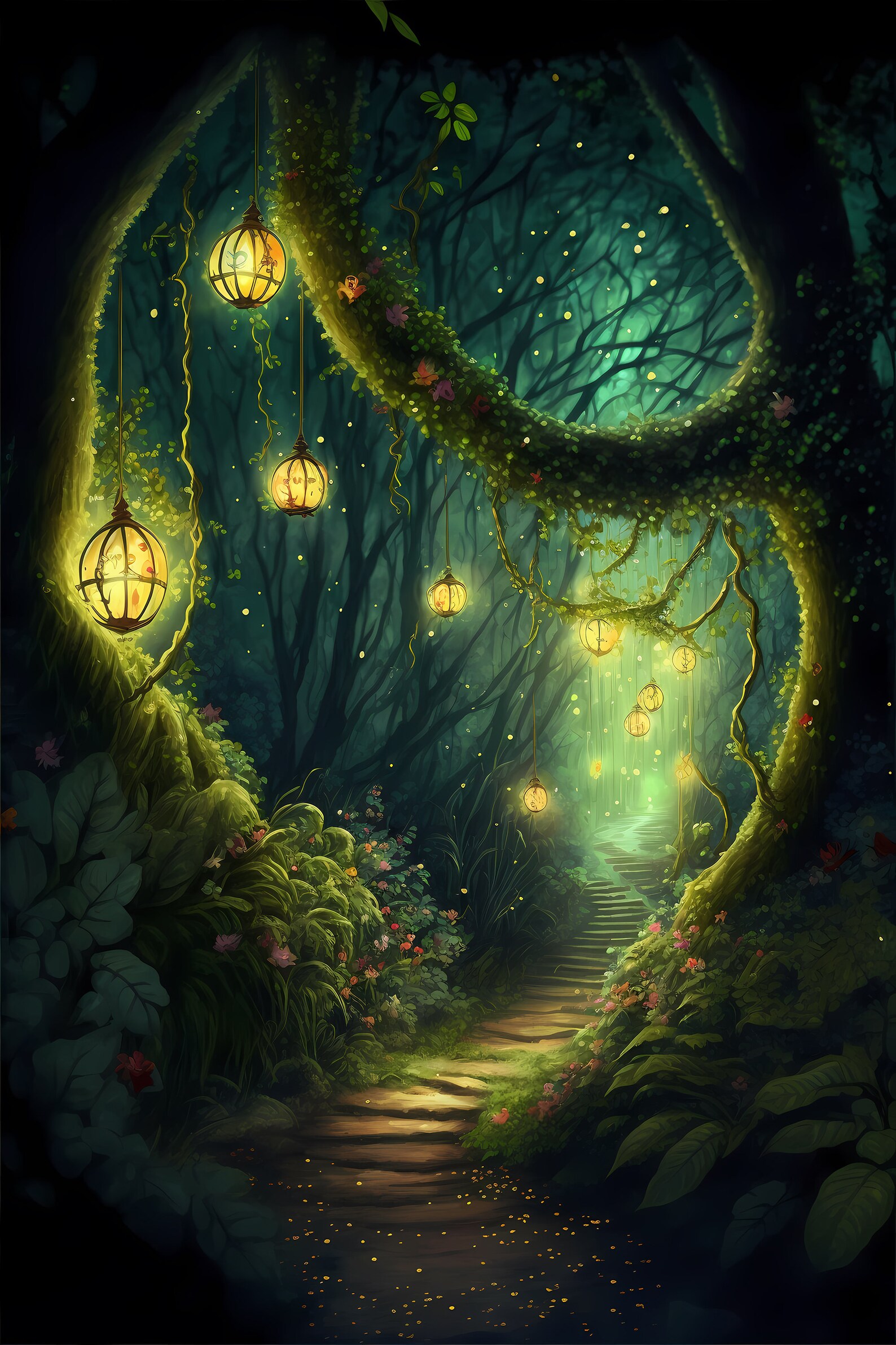 Magical Forest Fairy Digital Backdrops Collection 8 Elegant Luxurious ...