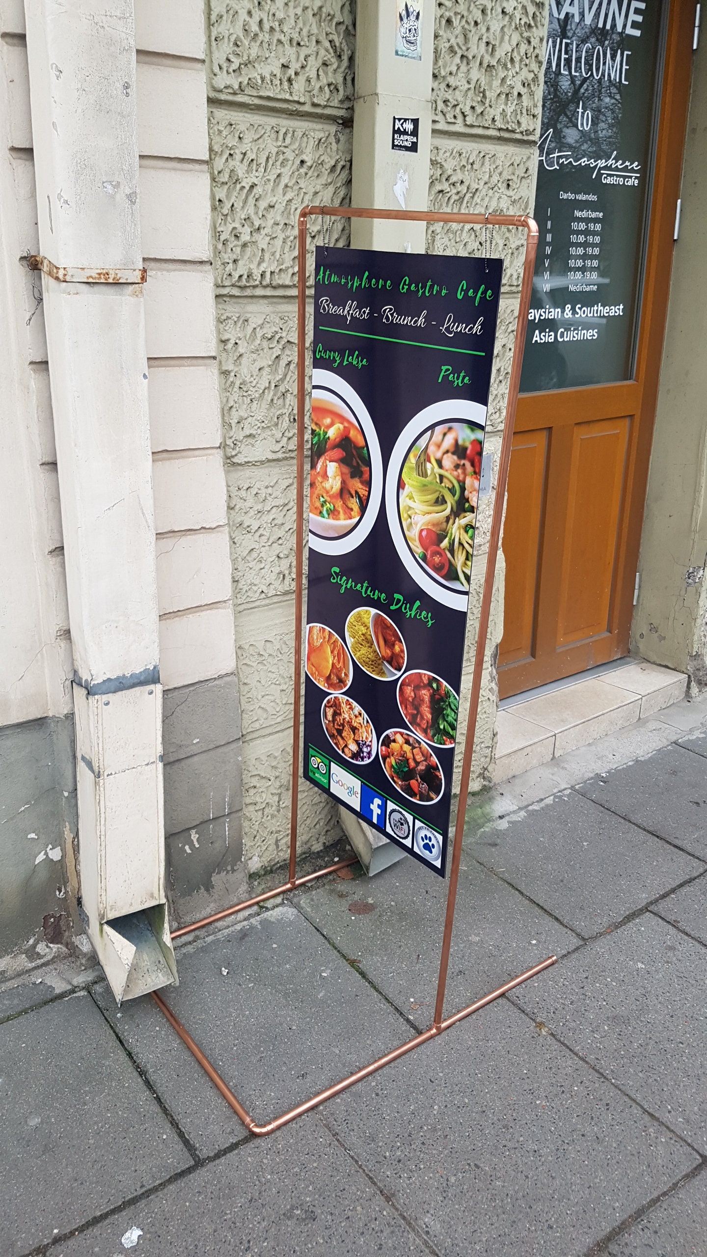 Outdoor Store Business Sign Billboard Store Banner Brass Cafe Sign ...