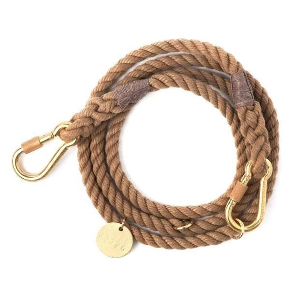 Dog Rope Leash Adjustable Padded Handle Dark Tan - Etsy