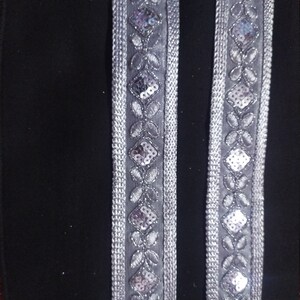 BY Yard Indian Metallic Silver Colour Net Fabric Floral Sequin ...