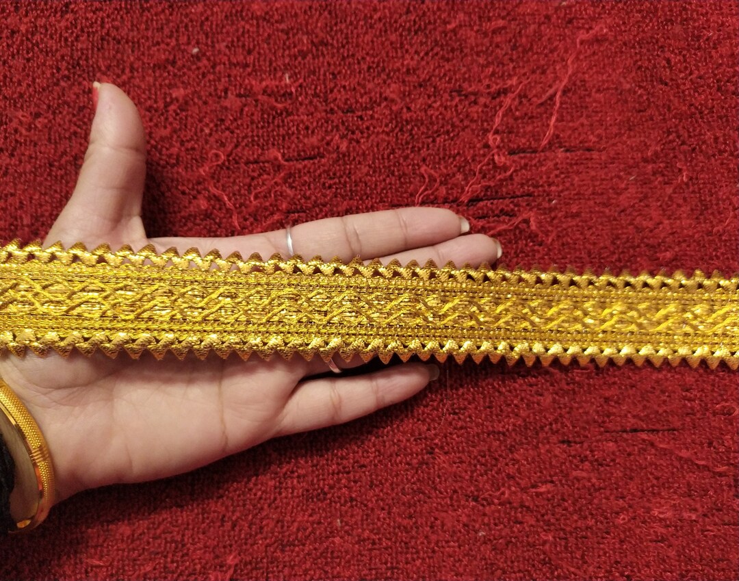 BY Yard Indian Metallic Gold Color Trim, Gold Sari Trim, Gold Sewing ...